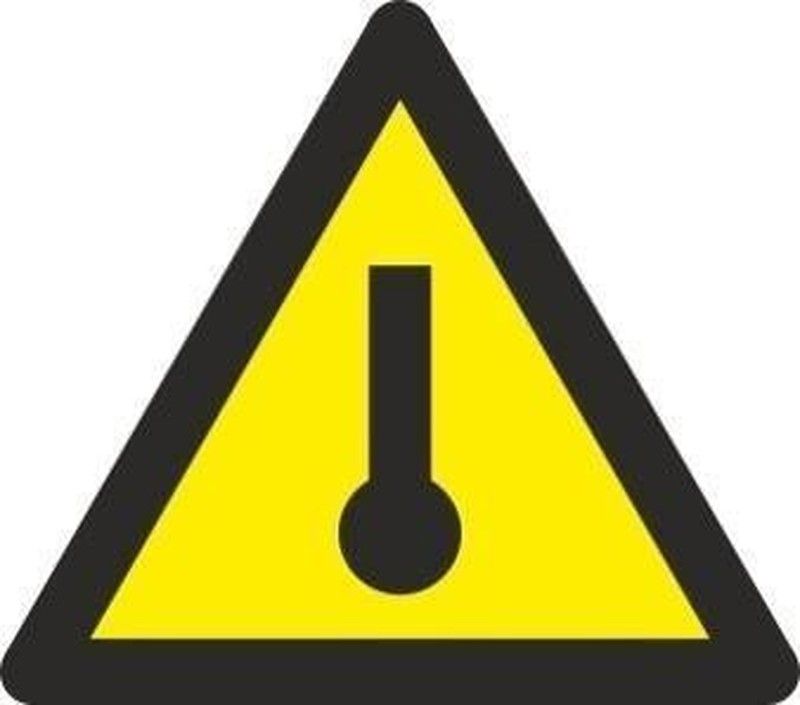 Señal ¡atención! Alta temperatura con tintas uv lado 90mm (pack de 10 ... Señal ¡atención! Alta temperatura con tintas uv lado 90mm (pack de 10 ...