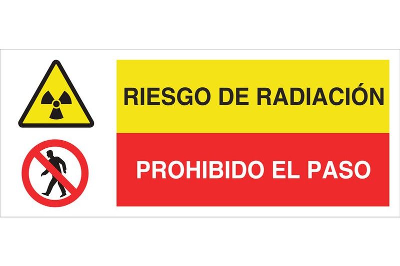 Señal combinada atención riesgo de radiación - prohibido el paso — RacNet Señal combinada atención riesgo de radiación - prohibido el paso — RacNet