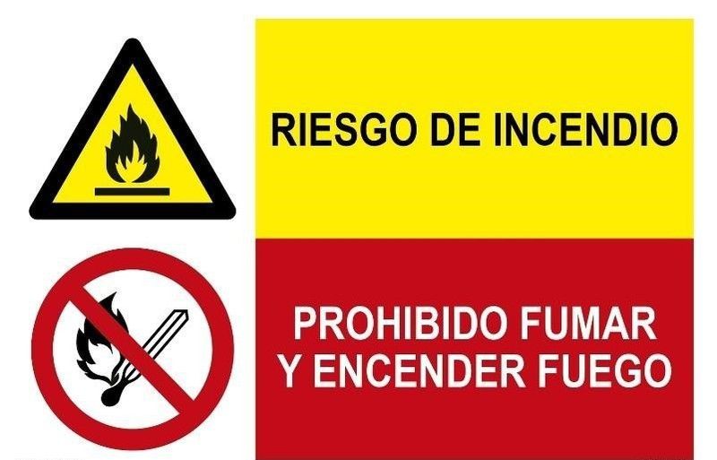Señal combinada riesgo incendio y prohibido fumar — RacNet Señal combinada riesgo incendio y prohibido fumar — RacNet