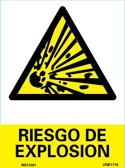 Señal riesgo de explosión con tintas uv — RacNet
